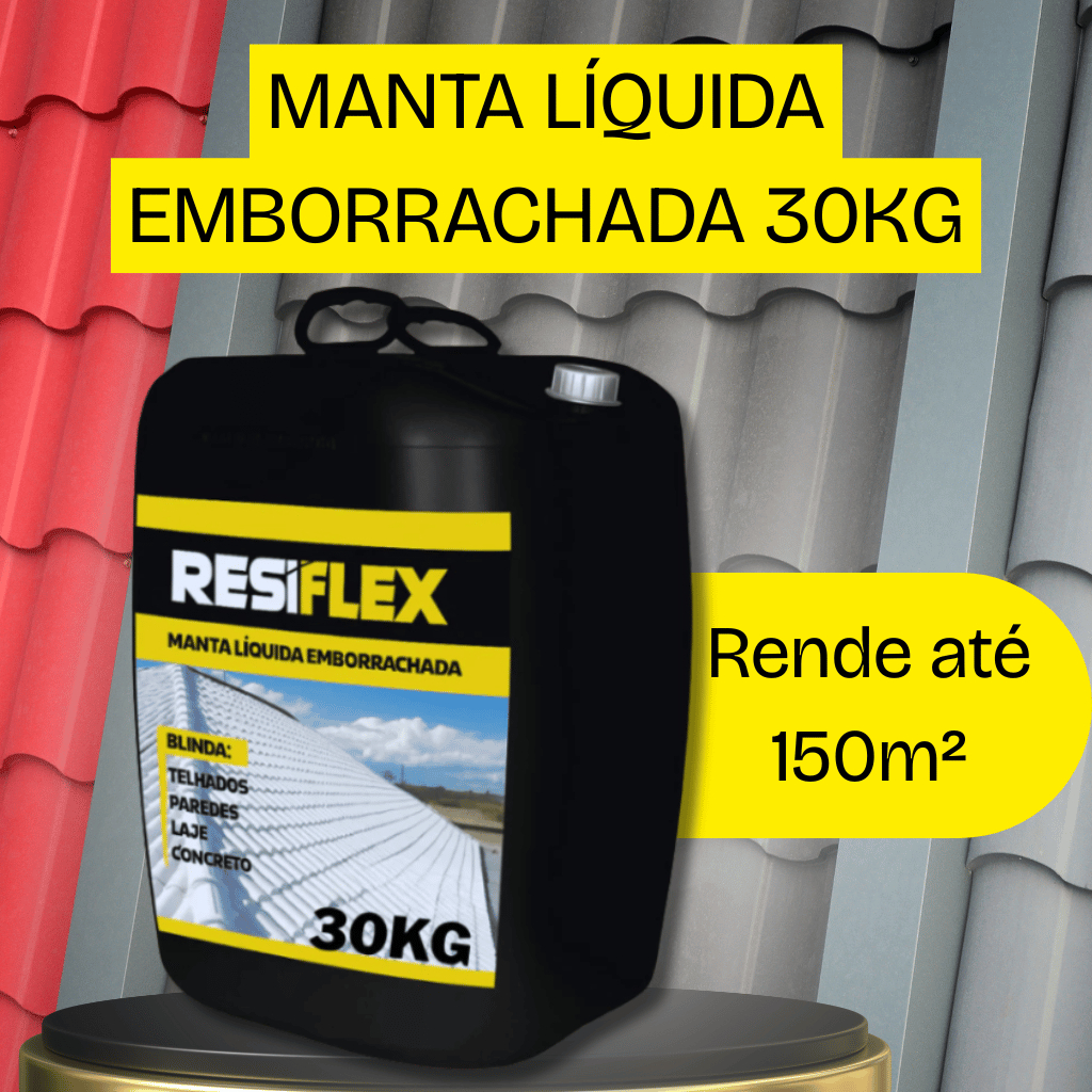 Manta Líquida Emborrachada 30KG Resiflex Ideal para Lajes e Telhas ...