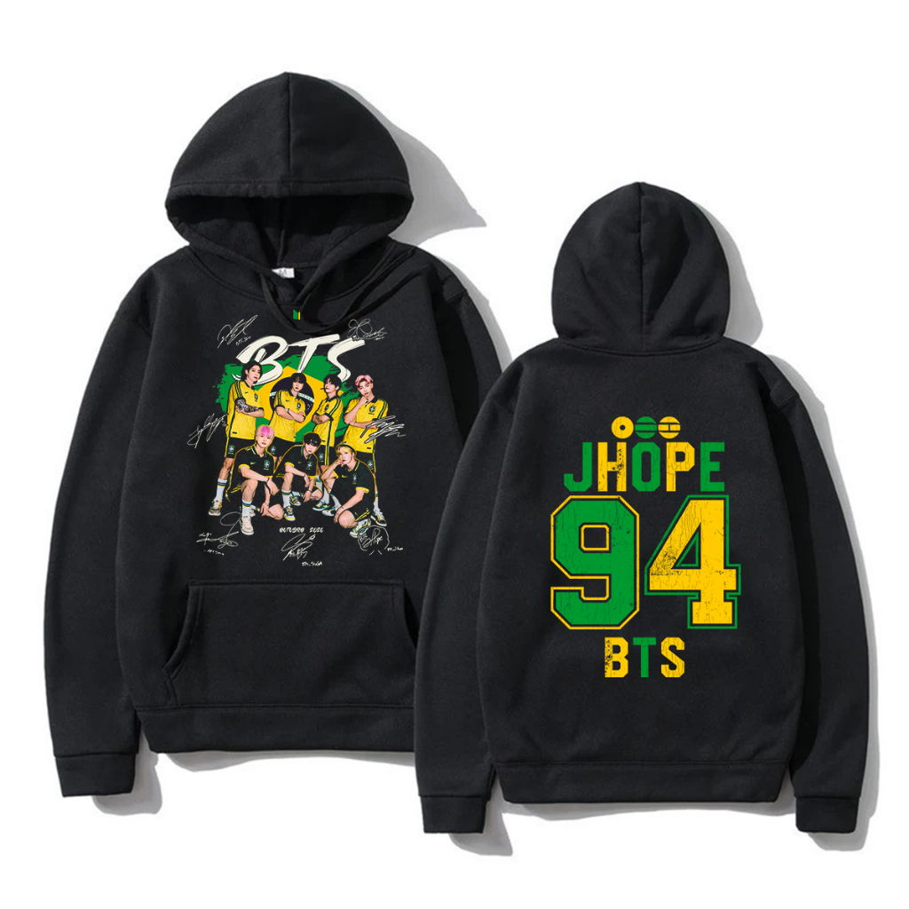 Moletom Canguru Jhope 94 BTS Integrantes x Seleção Brasileira Turnê ...