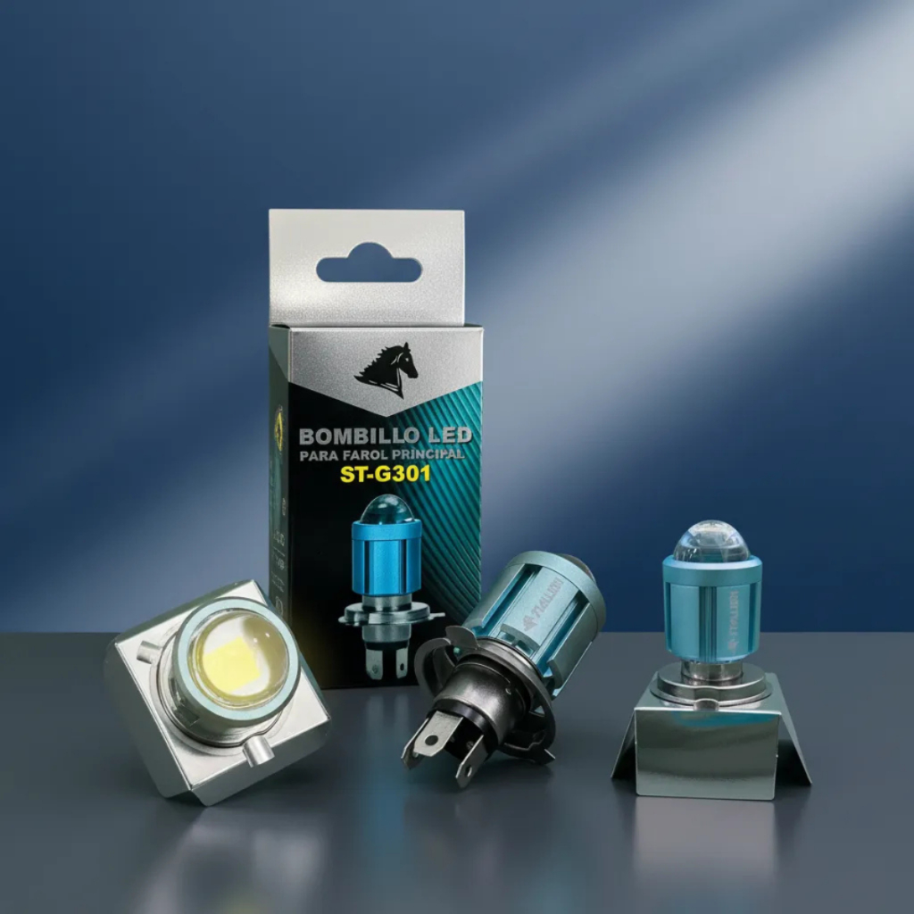Lâmpada LED H4 Stallion 6500K Super Branca G301 P Carro/Moto | Shopee ...