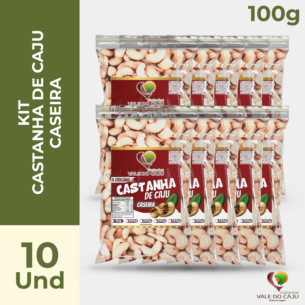 KITS de Castanha de Caju Caseira - Castanhas Vale do Caju | Shopee Brasil