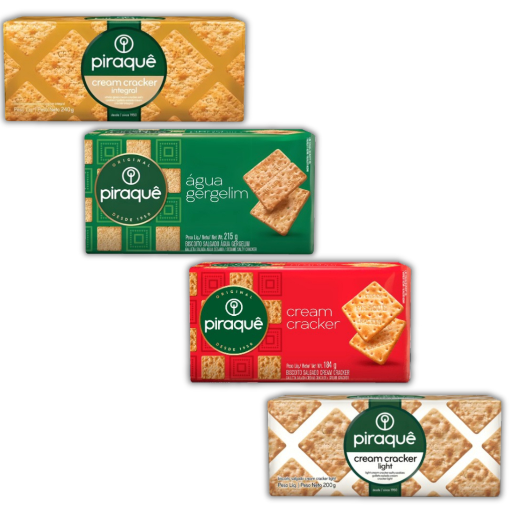 KITS C/ OPÇÕES Biscoito Cream Cracker Piraquê - Pacote 215g 🍪 | Shopee ...