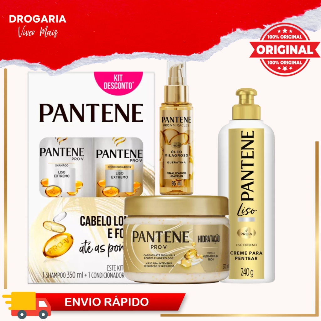 Kits Pantene Liso Extremo - Escolha O Seu | Shopee Brasil