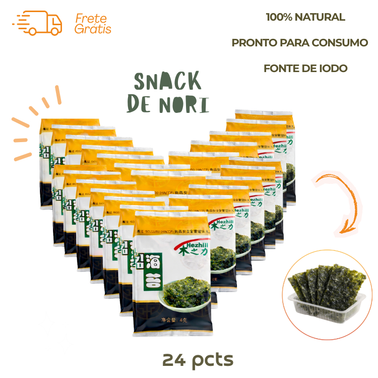 Snack de Alga Nori Crocante – Kit 24 pcts | Low Carb | Fonte de Iodo ...