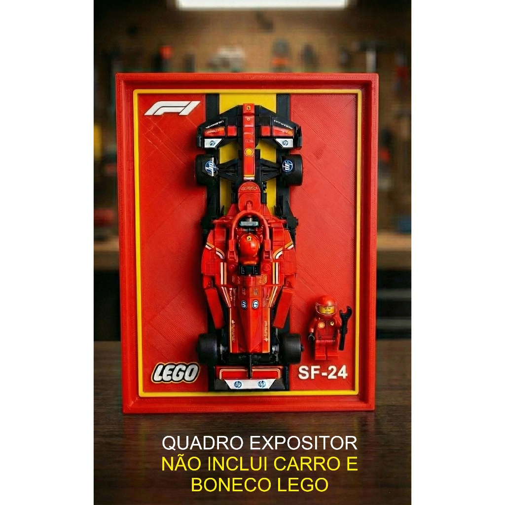Quadro Expositor para Lego F1 Champions 23 x 18cm Mercedes-AMG Ferrari ...
