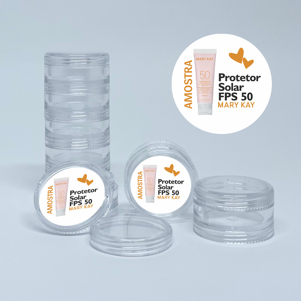 Kit 3 Cartelas Adesivos para Potes de Amostras Protetor Solar Fator 30 ...