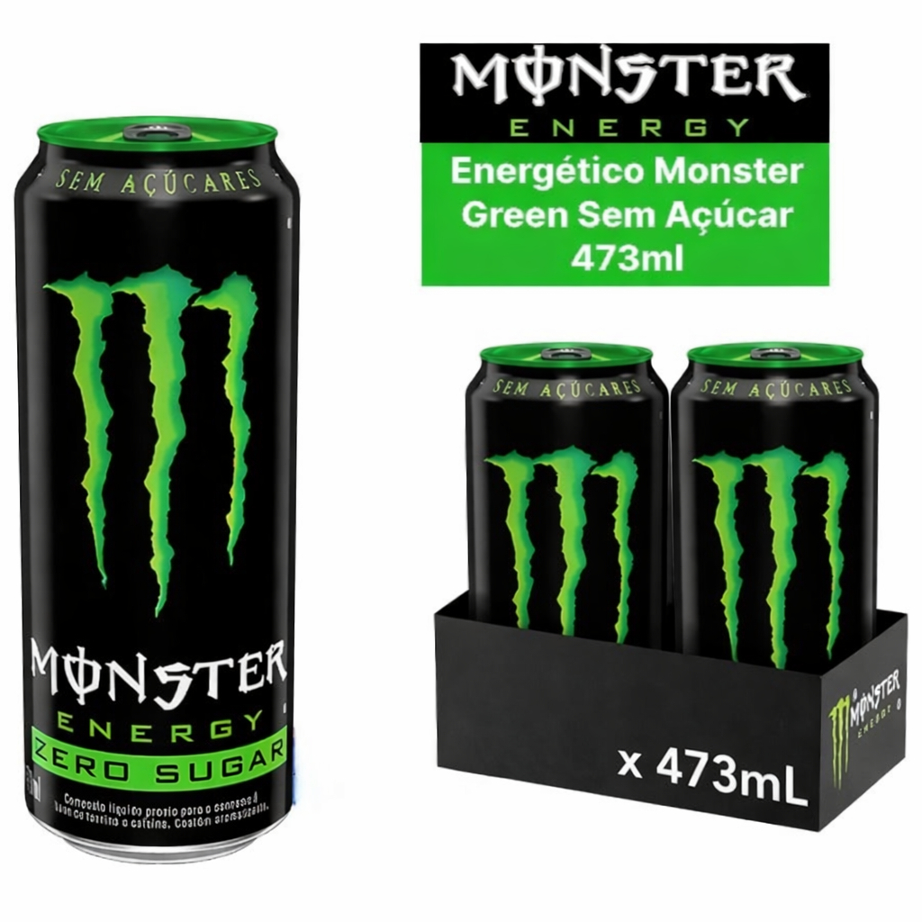 Kit 2 Energético Monster Energy Zero Açúcar 473ml full | Shopee Brasil