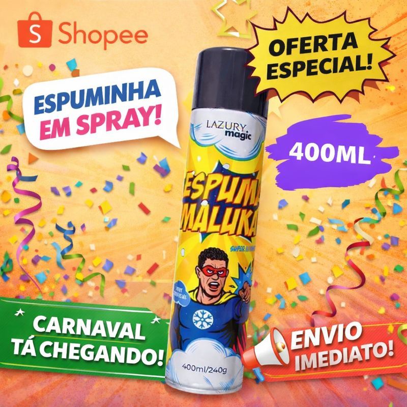 Kit 1/3/6/9/12 Espuma De Carnaval Espuminha Festas Blocos Eventos 400 ...