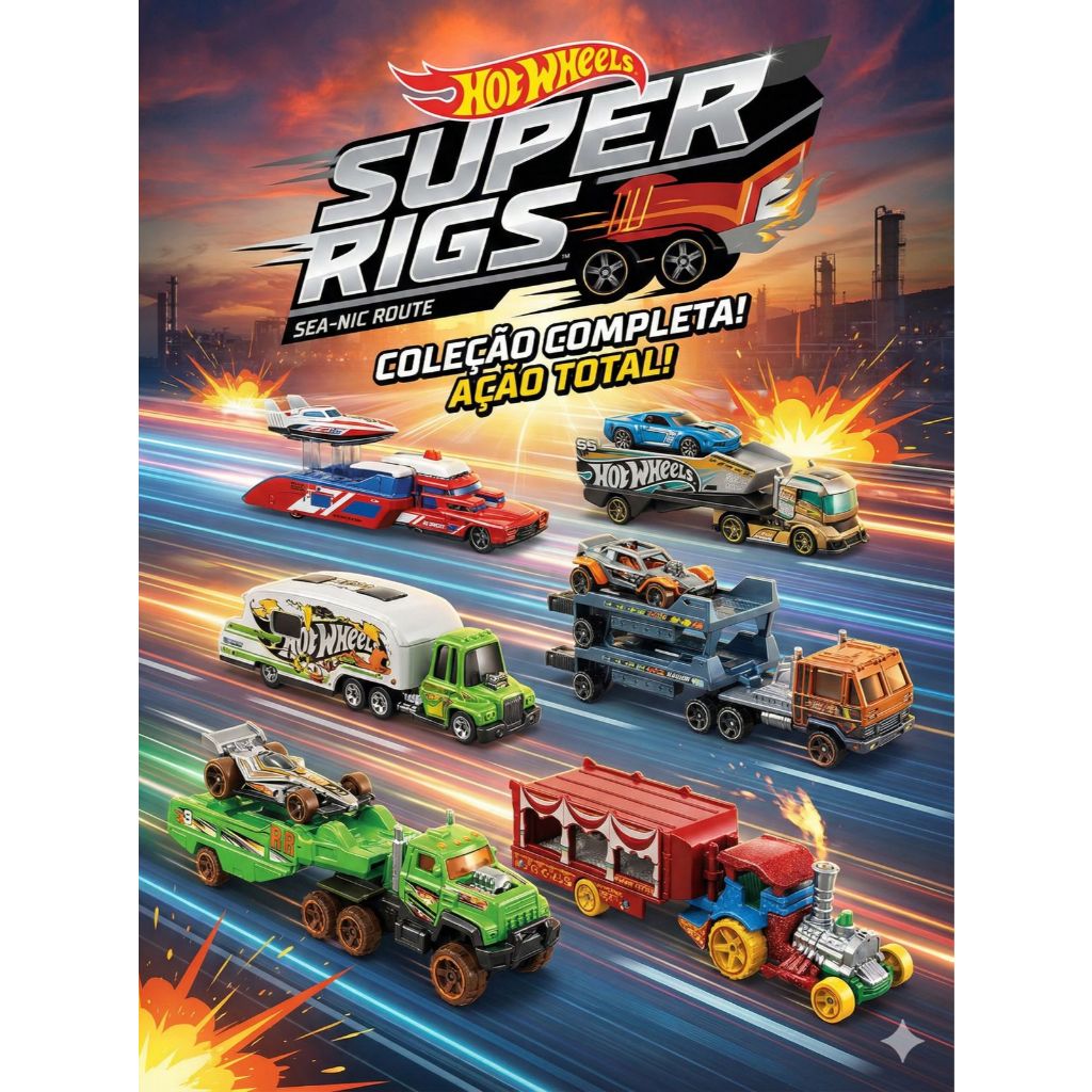 Hot Wheels Miniatura Caminhão Transporte BDW51 – Super Rigs /Super ...