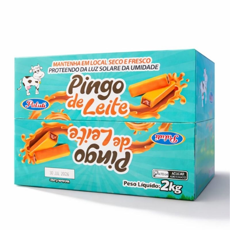 Pingo de Leite Paluti 2kg Caixa com 200 Unidades Doce Cremoso ...
