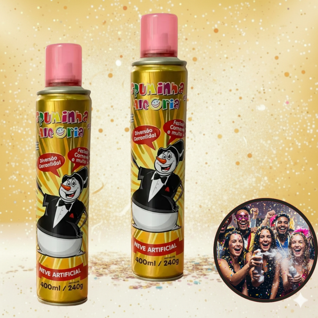 Kit 2 Spray Espuma Espuminha Neve Fake Artificial Bloco Carnaval ...