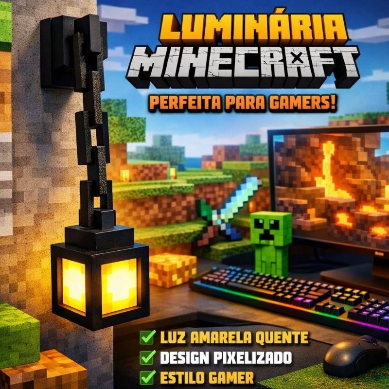 Luminária Minecraft em Oferta | Shopee 2026