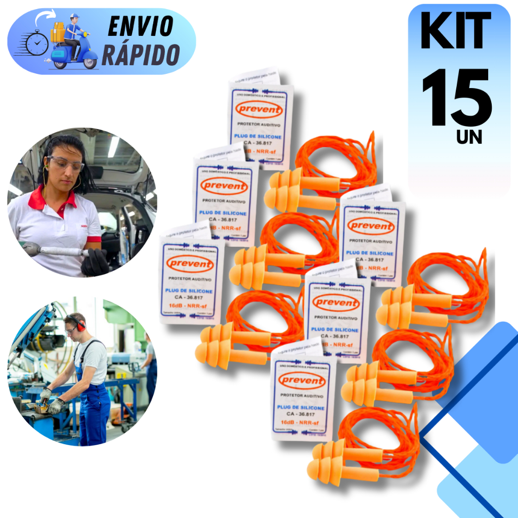 KIT 5/10/15 PROTETOR AURICULAR ABAFADOR DE RUÍDOS PREVENT PARA OUVIDOS ...