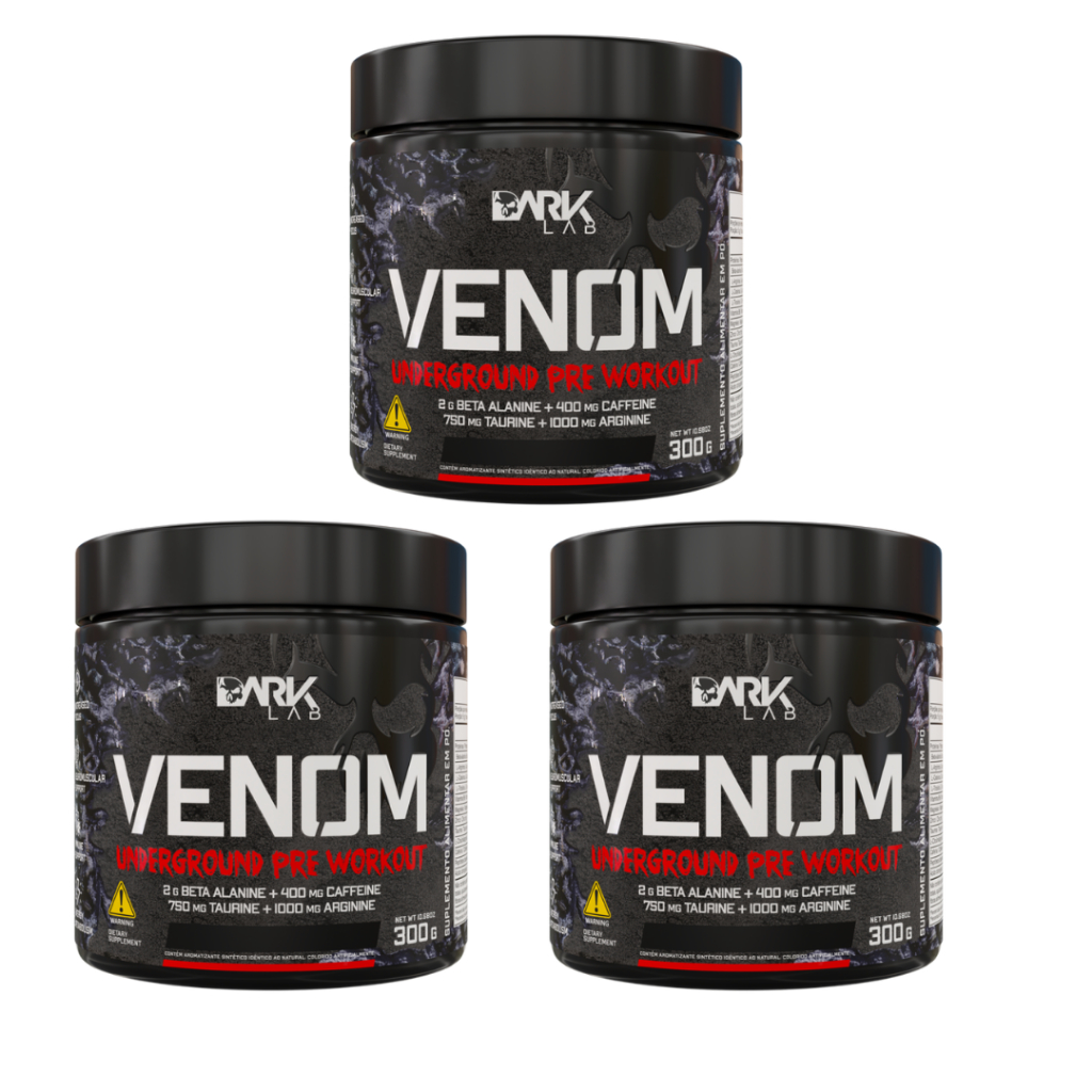 Kit 3x Pré Treino Venom Underground Pre Workout 300g Dark Lab | Shopee ...