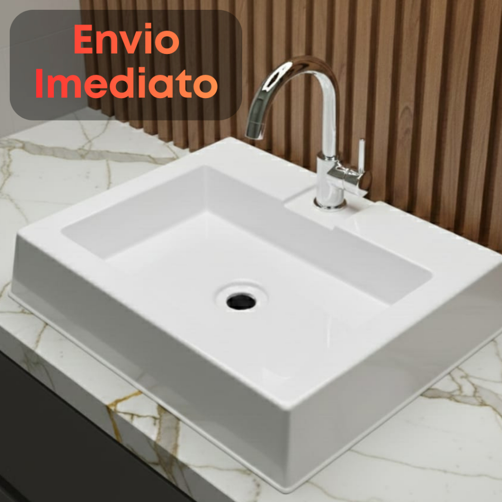 Cuba De Apoio Sobrepor Retangular 45x35 Banheiro Lavabo Prático e ...