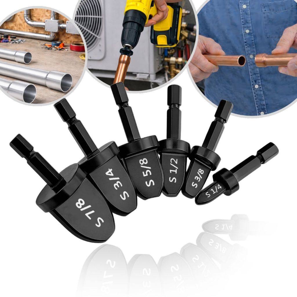 Kit 6 Haste Flangeador Alargador Broca 1/4 - 7/8 Pol Canos Tubos Cobre ...