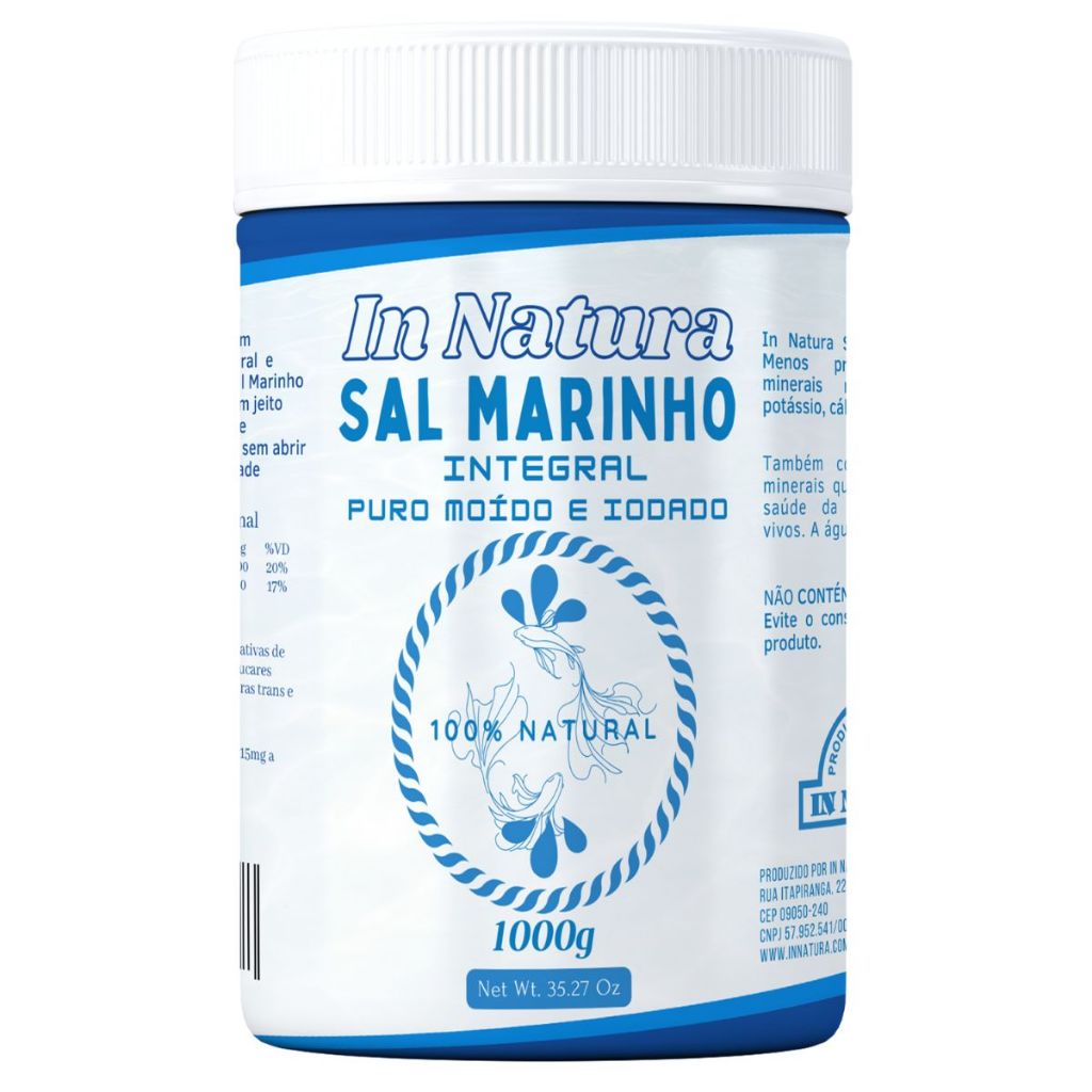 Sal Marinho Integral Moido Fino Pote 1Kg In Natura | Shopee Brasil