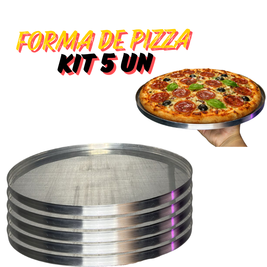 Kit 5 Formas de Pizza Alumínio 35cm com Borda 1cm – Ideal para Forno ...