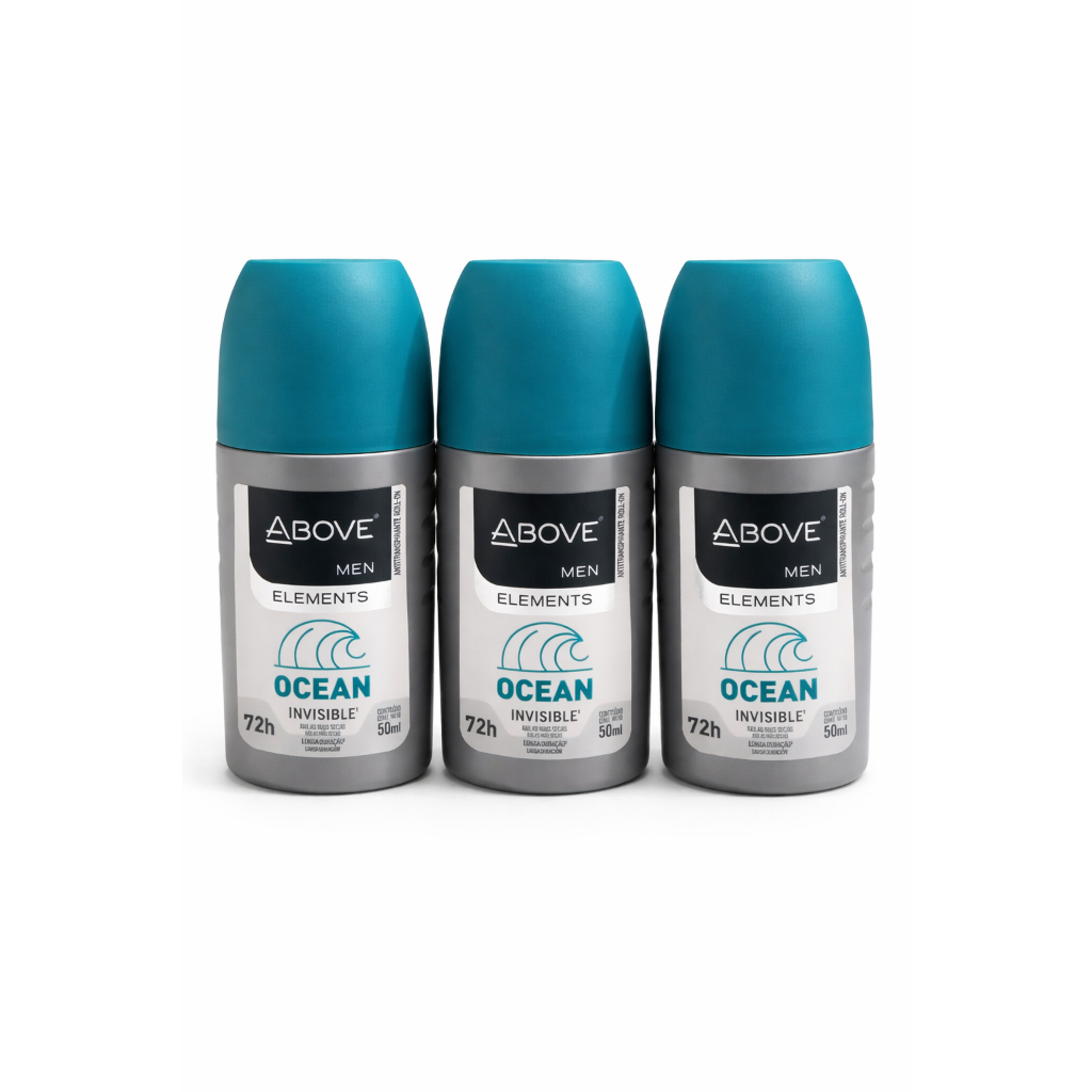 Desodorante 3 Unid. Above Roll-on Men Elements Ocean 50ml | Shopee Brasil