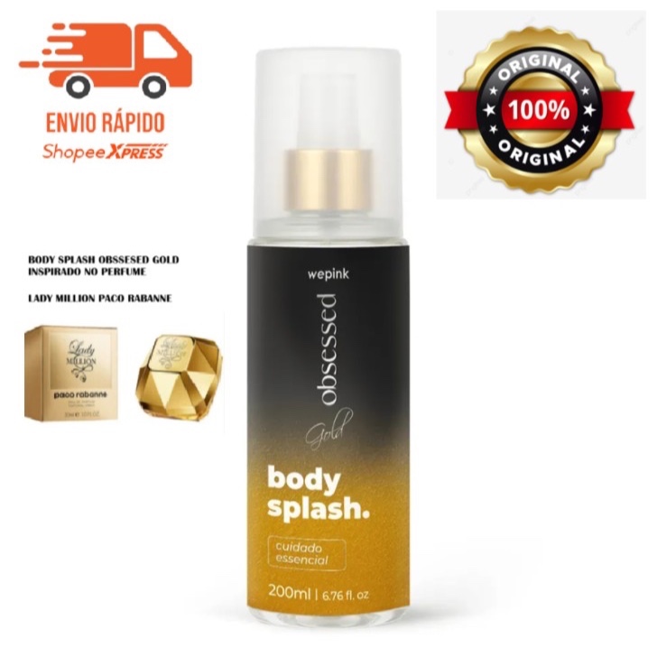 Body Splash Obsessed Gold Desodorante Colônia 200ml - Wepink ORIGINAL ...