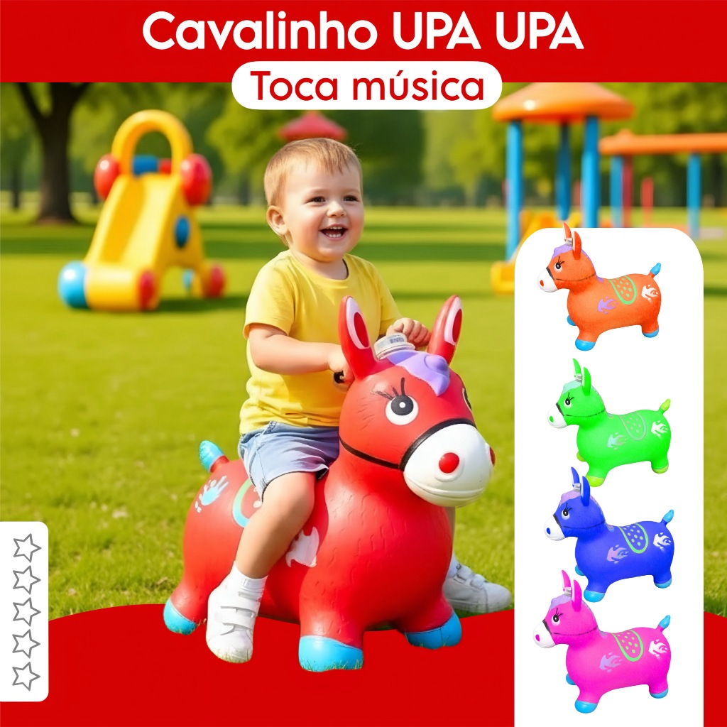 Cavalinho Upa Upa inflavel Pocoto Brinquedo Pula Pula Toca Musica ...