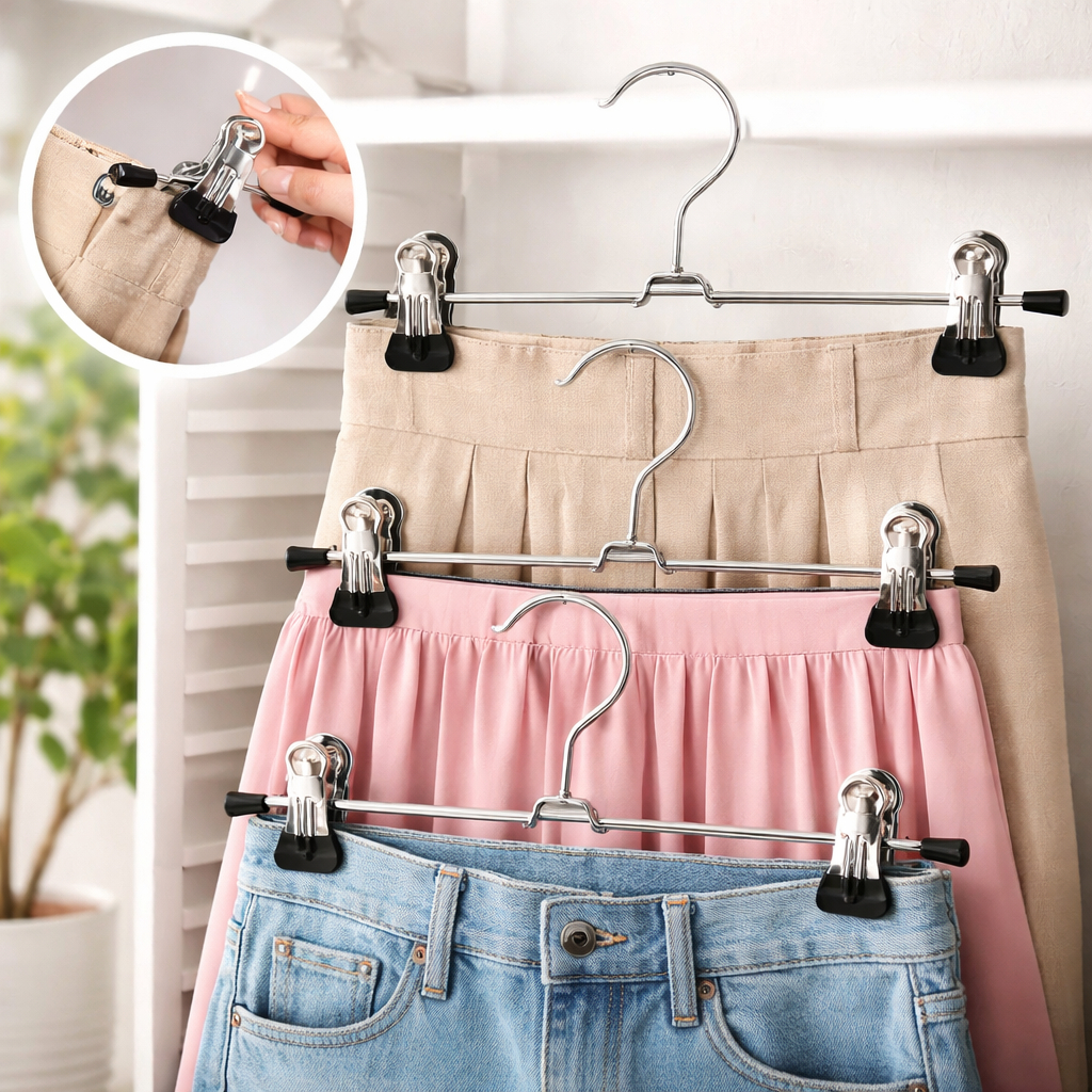 Kit Cabide Inox Presílha Com 6/12/24 Peças Guarda Roupa | Shopee Brasil
