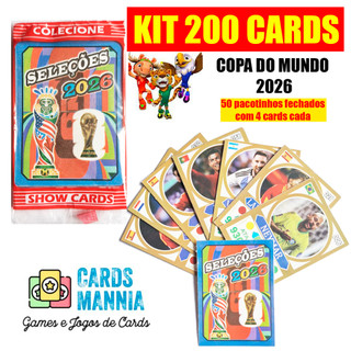 200 Cards COPA DO MUNDO 26 = 50 Pacotinhos Lacrados com 4 cards ...
