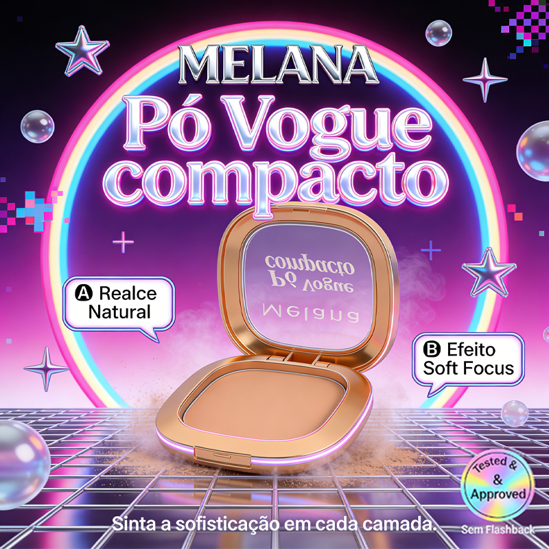 Melana Pó Compacto Melana Lançamento 2026 – Efeito Matte 24h e Alta ...
