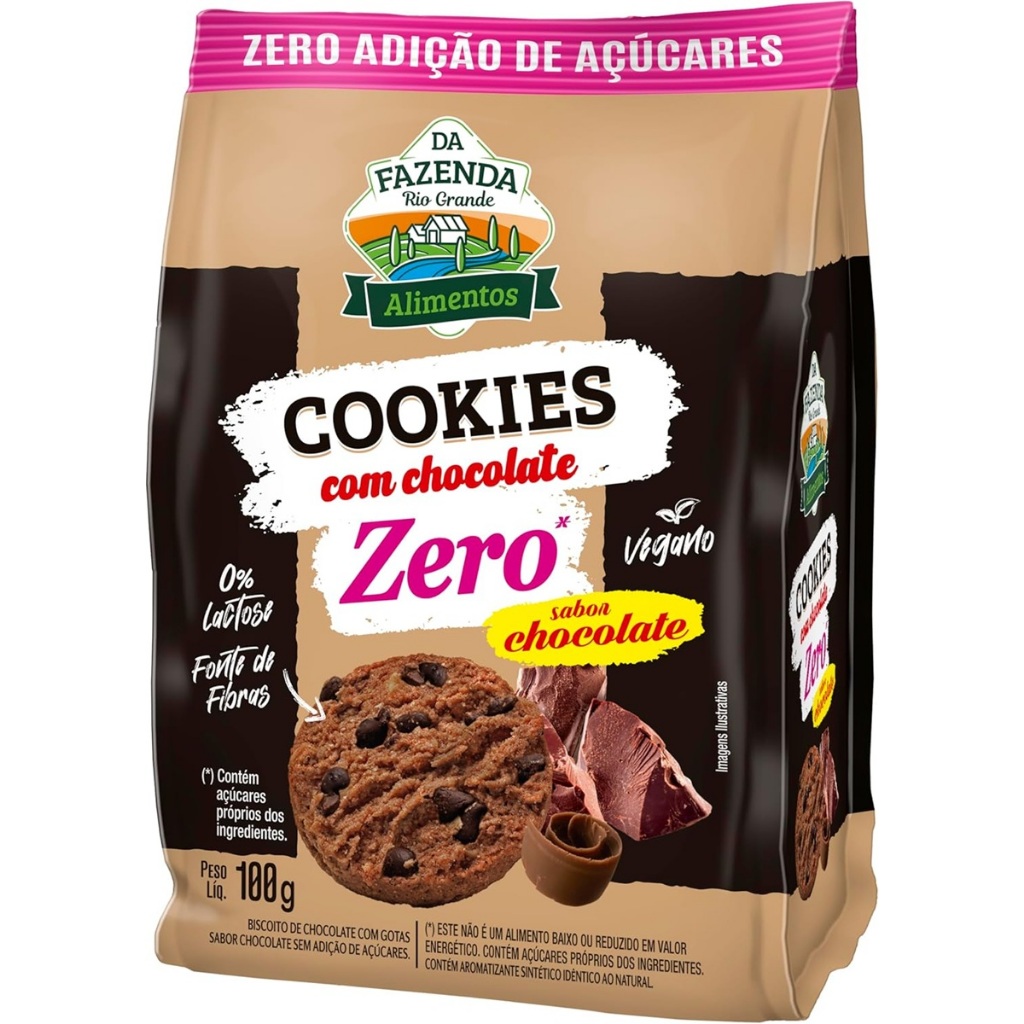 Cookies Vegano Chocolate Com Gotas Da Fazenda 100g | Shopee Brasil