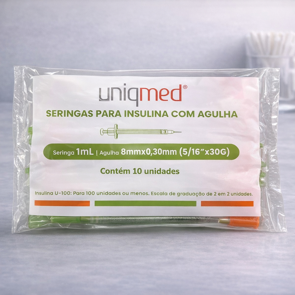 Seringas para Insulina com agulha ultra fina Seringa 1ml Agulha 8mmx0 ...