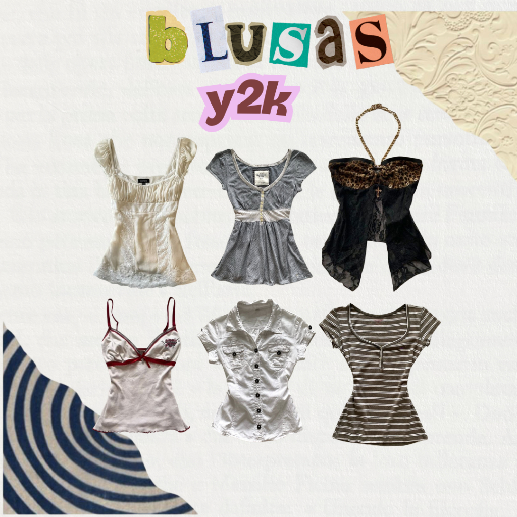 Blusas e saias Y2K vintage (brechó) | Shopee Brasil