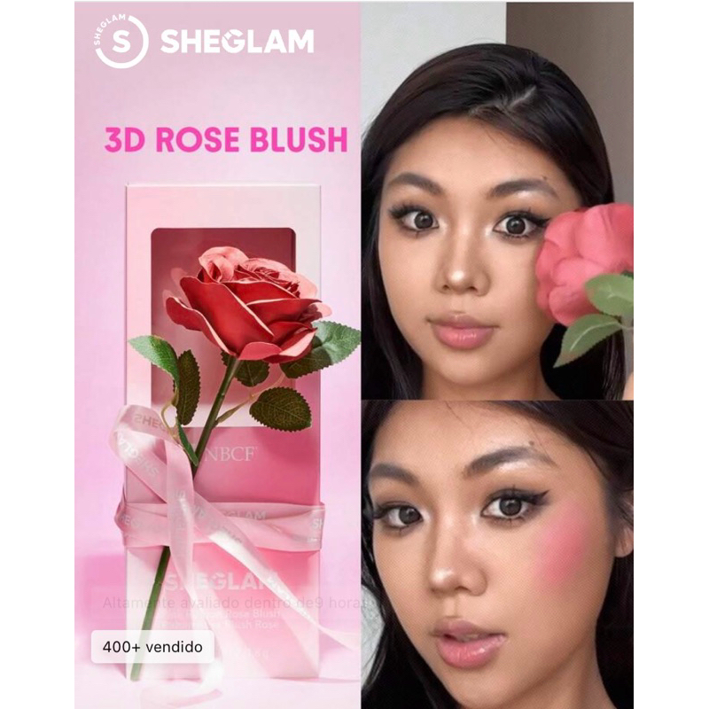 Sheglam blush em pó em formato de rosa | Shopee Brasil