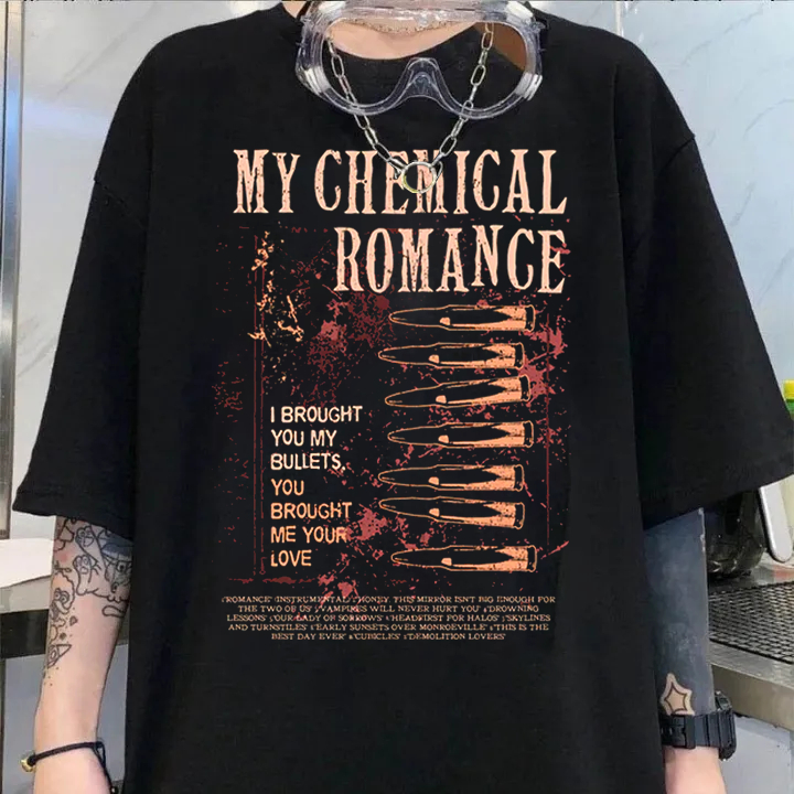 Camiseta Básica e Oversized Banda Rock My Chemical Romance Algodão ...