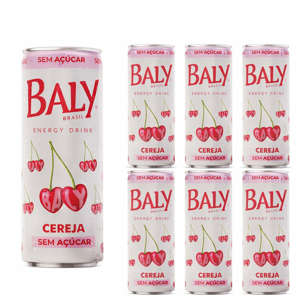 Baly Energético Cereja Sem Açucar 6x250ml | Shopee Brasil