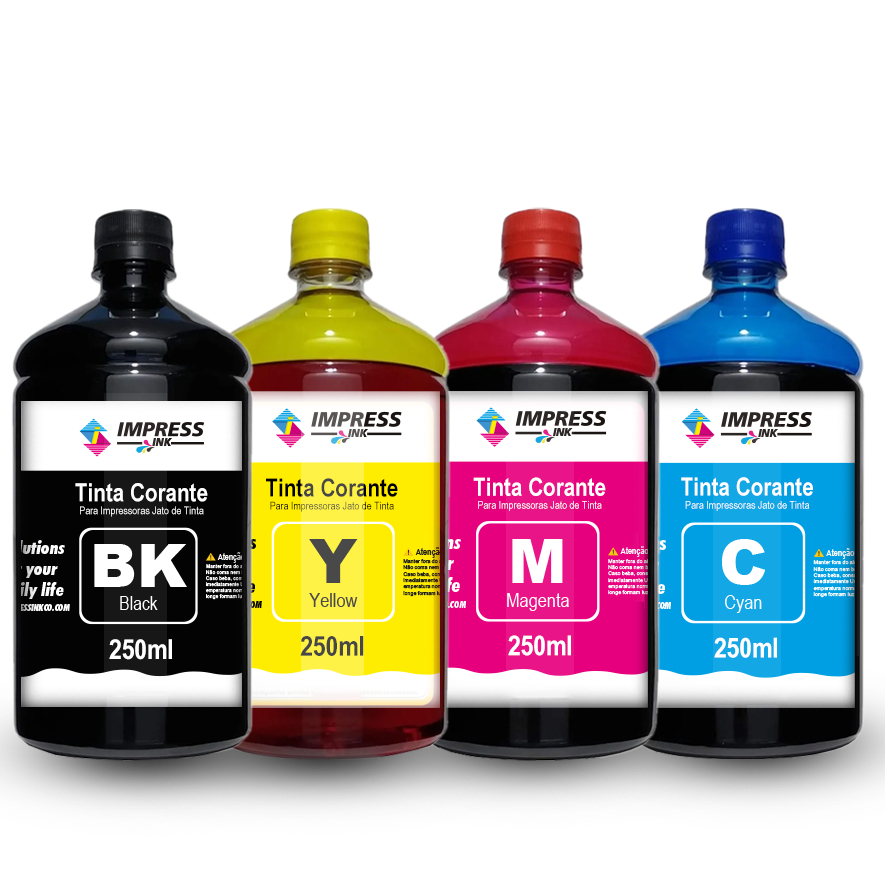 Kit 4 Tinta Compatível Para Epson Impressoras L455 L465 L475 1L ...