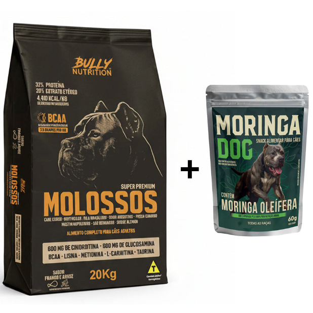 Ração Molossos Super Premium 32% proteína 4.410kcal/kg 20Kg Cachorro ...