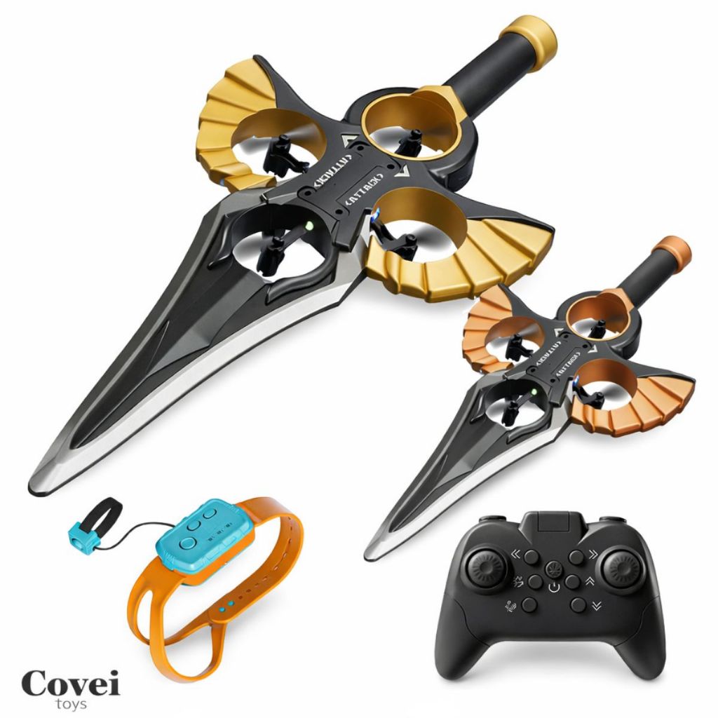Espada Voadora RC 2.4G 4 Eixos 360 Graus Drone Infantil Controle Remoto ...