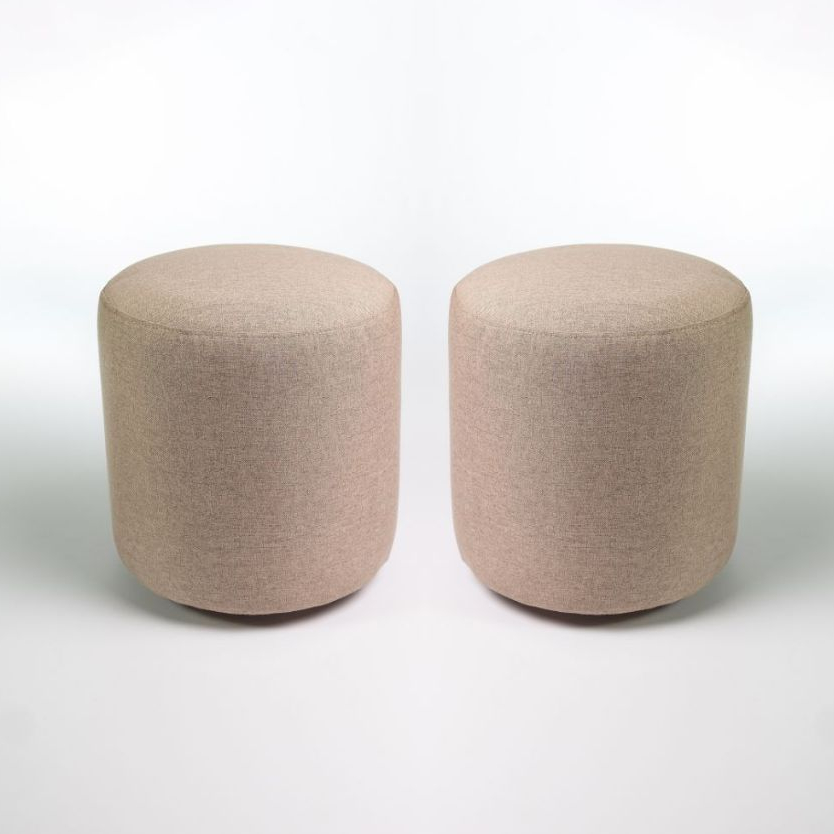 Kit 2 Puff Decorativo Perse Puffe Organico tecido em Linho para Sala ...