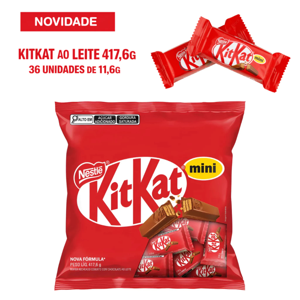 Kit Kat Mini Nestlé Wafer Recheado 417g Com 36un - Kit-kat | Shopee Brasil