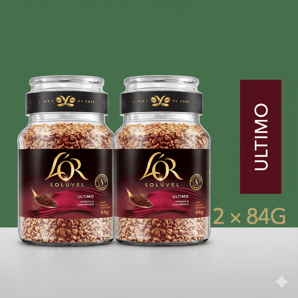 Kit Café L'OR Solúvel Ultimo Vidro 84g (2 unidades) | Shopee Brasil