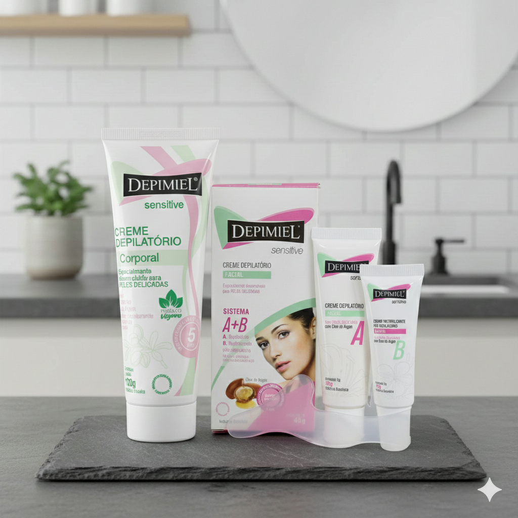 Kit Creme Depilatório Corporal Sensitive Argan 120g + Creme Depilatório ...