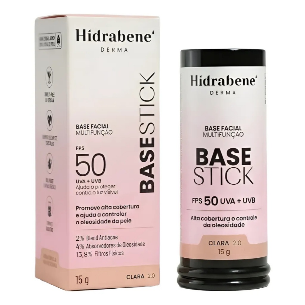 Base Facial Stick Hidrabene FPS50 Cor Clara 2.0 | Shopee Brasil