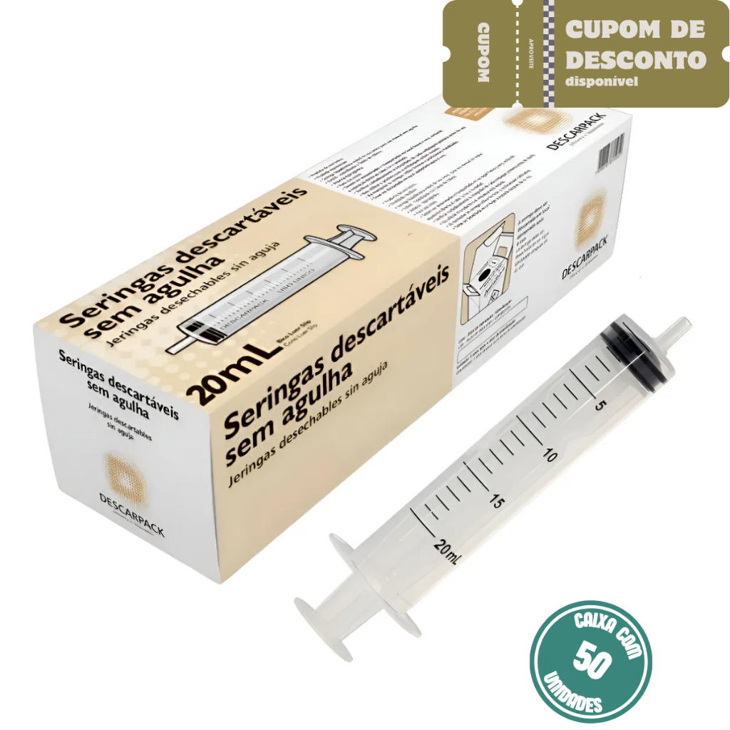 Kit Atacado Caixa - Seringa Bico Lateral Sem Agulha Luer Slip ...