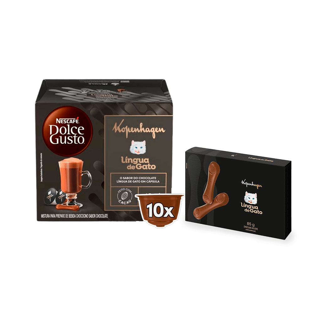 Combo Língua de Gato - Cápsulas e Chocolate - Dolce Gusto + Kopenhagen ...