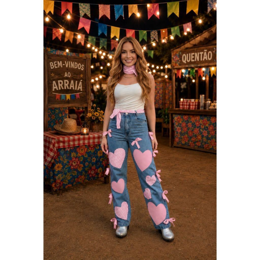 Festa Junina Kit Look Remendo Várias Cores Xadrez | Shopee Brasil