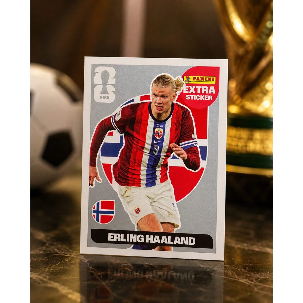 Figurinha Extra Sticker Legend Erling Haaland Prata Copa do Mundo 2026 ...