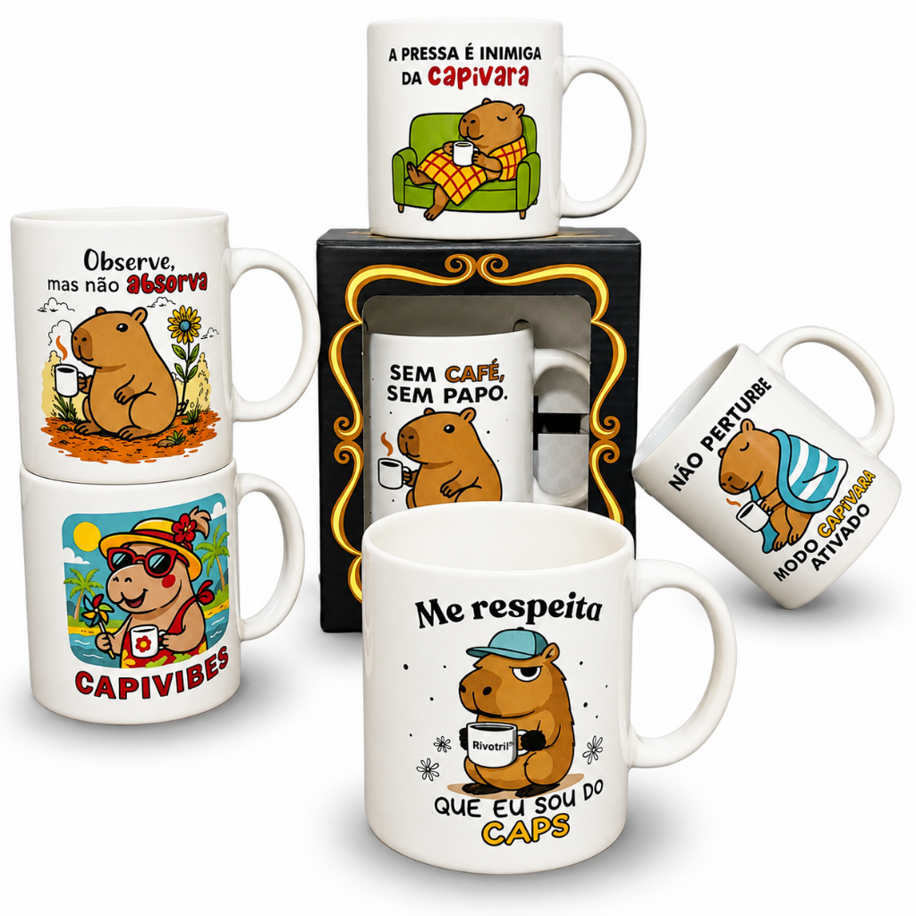Caneca Capivara Cerâmica 320ml | Frases Divertidas Humor Meme Presente ...