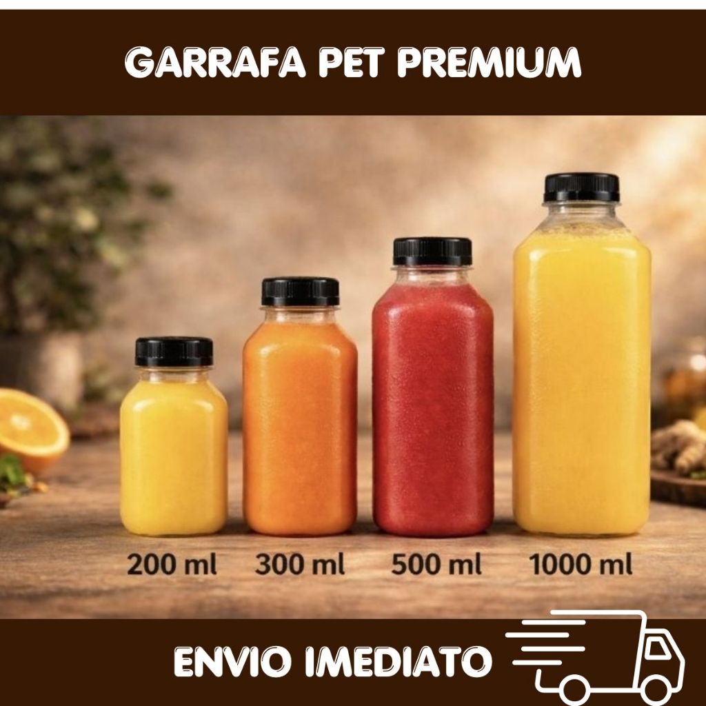 Kit 30 Garrafa Pet Plástica Tampa Com Lacre 200ml 300 500ml Descartável ...