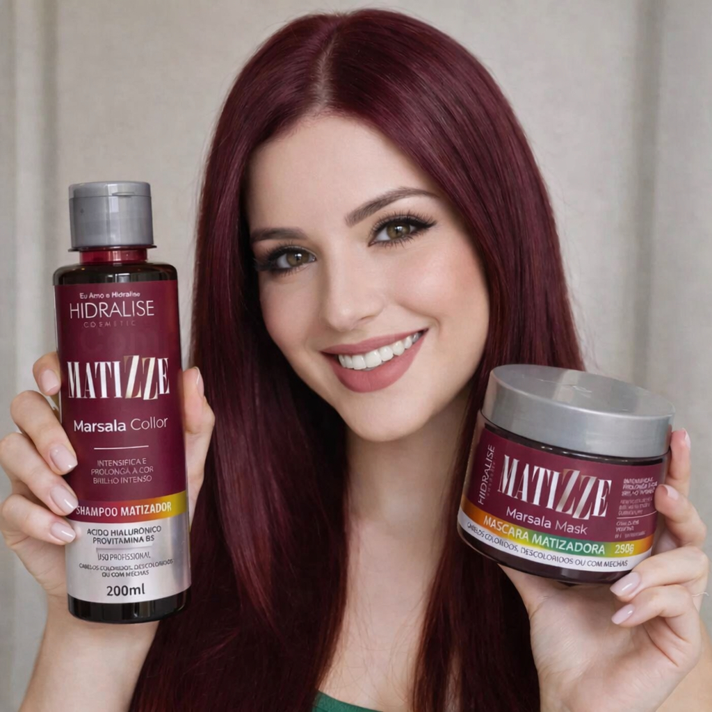 KIT Matizze Shampoo + Máscara Tonalizante Marsala Hidralise. | Shopee ...