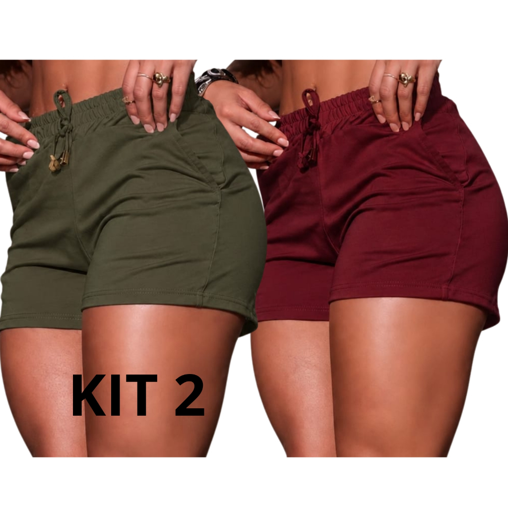 KIT 2 shorte na malha com muito conforto | Shopee Brasil