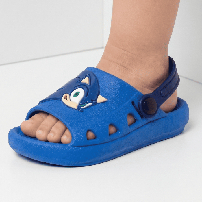 Sandália Menino Infantil Babuche Bebê Sonic Azul Chinelo Confortável ...